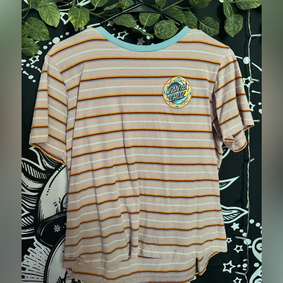 Santa Cruz Skateboards | Tops | A Stripped Santa Cruz Cropped Top ...